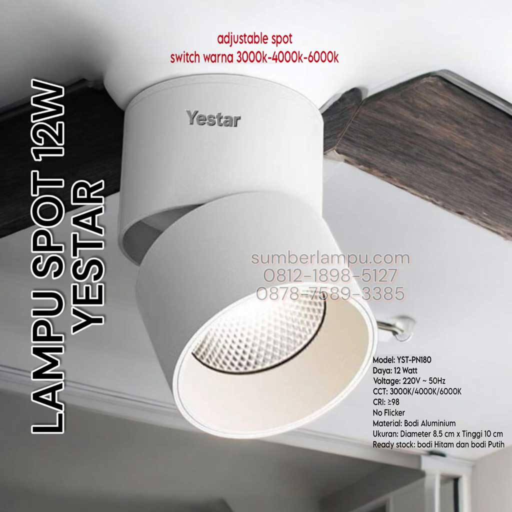 Lampu Downlight YESTAR 12W Model Outbow | Sumber Lampu